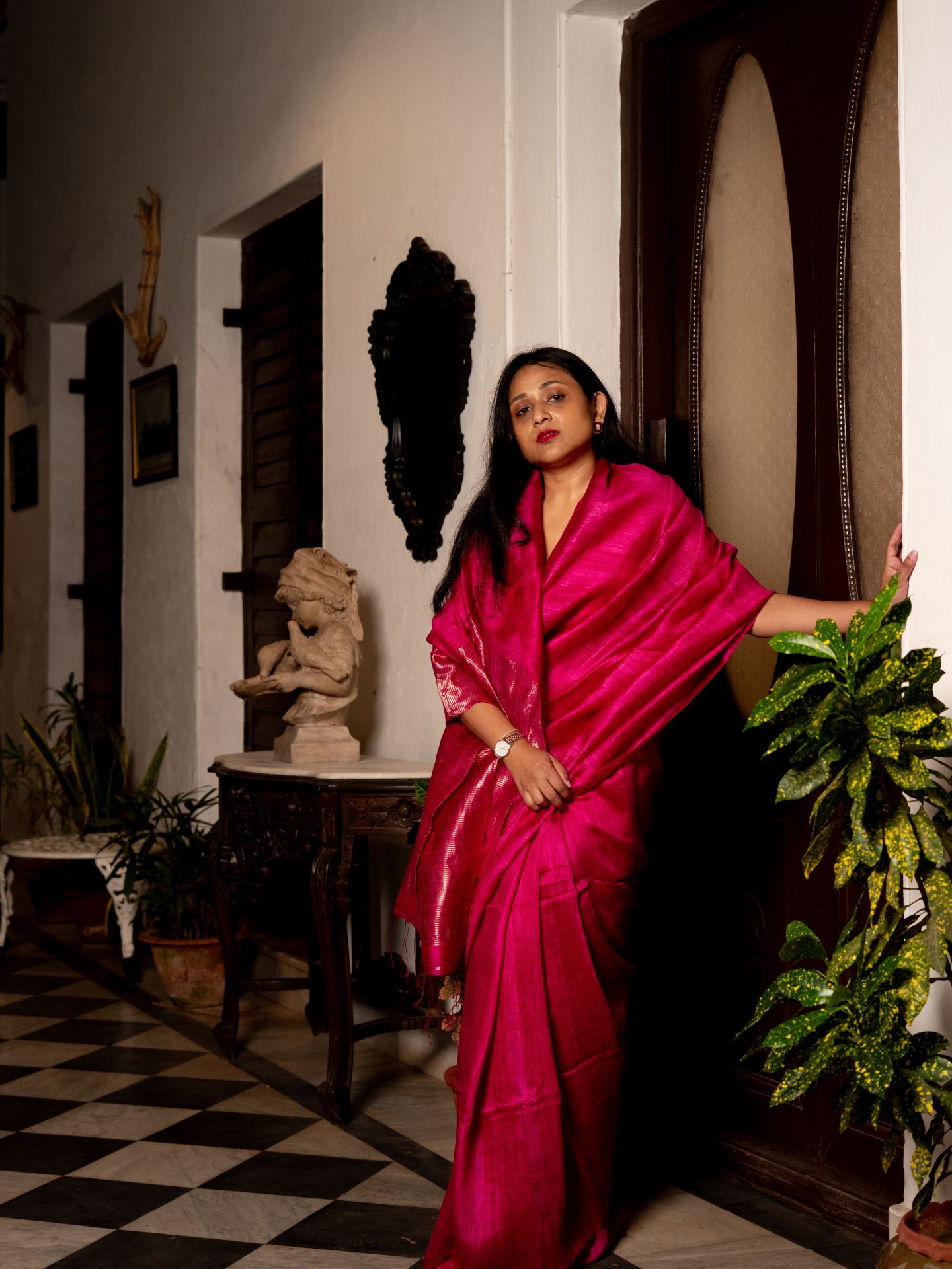Tanira Pink Silk Saree - Online Handcrafted Luxury Store I Women and ...