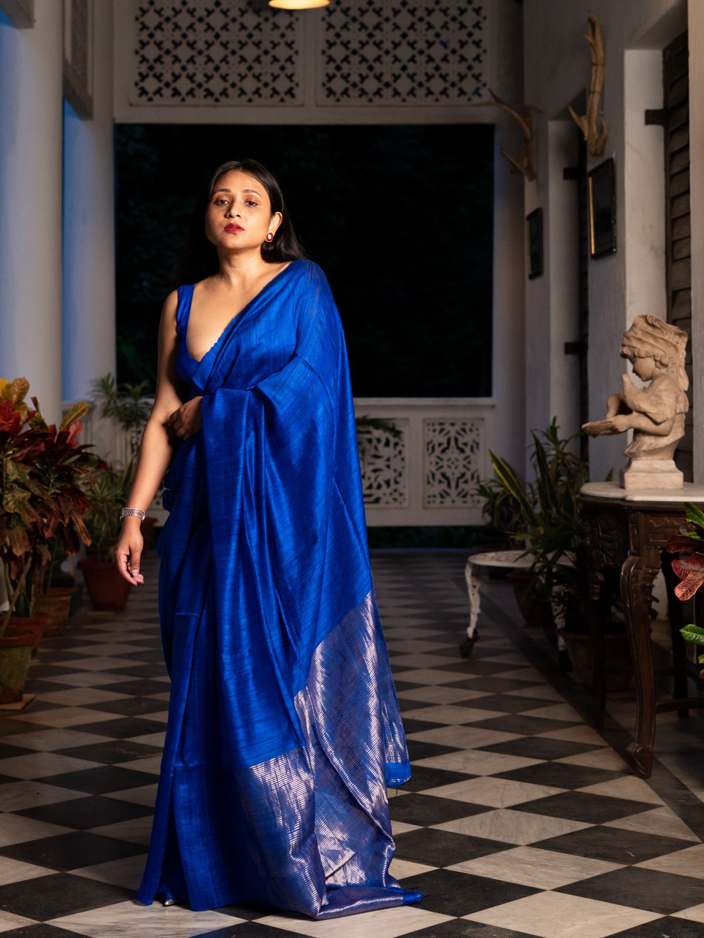 Tanira Royal Blue Silk Saree - Online Handcrafted Luxury Store I Women ...